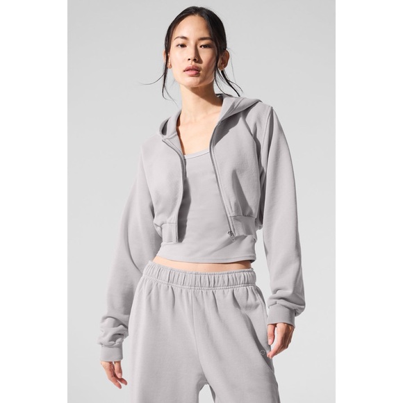 ALO Yoga | Tops | Alo Washed Sweet Escape Zip Up Hoodie Sweatshirt ...